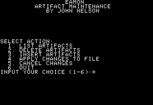 Artifact Maintenance - Eamon Wiki