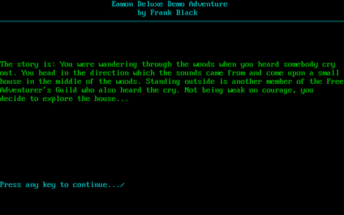 Eamon Deluxe Demo Adventure - Eamon Wiki